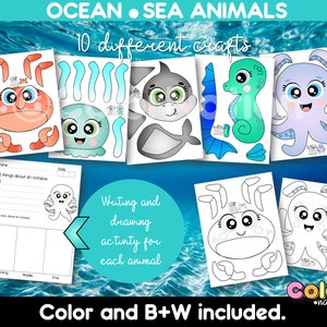 Ocean Animals BUNDLE of Printable Crafts - Uncer the Sea, Seahorse ...
