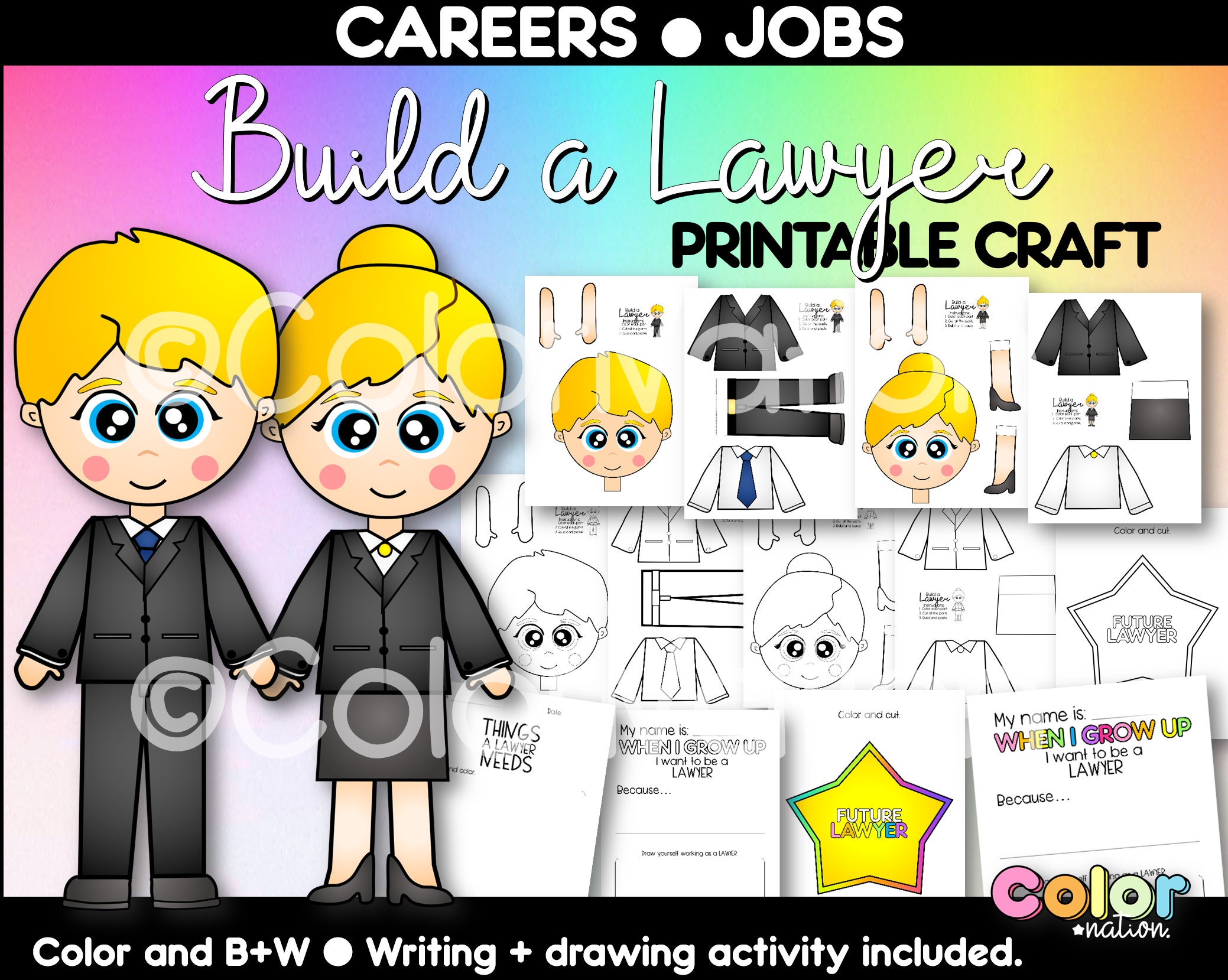 Build a Lawyer Craft - Career Day Activities - Community Helpers - Jobs ...