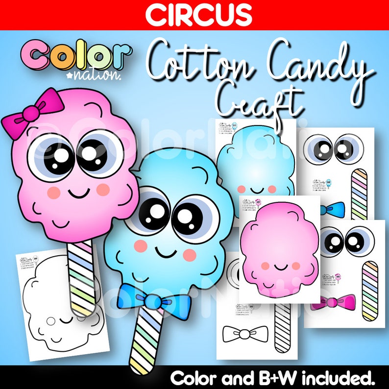 Cotton Candy Craft Bulletin Board Circus Carnival Theme Kindergarten ...