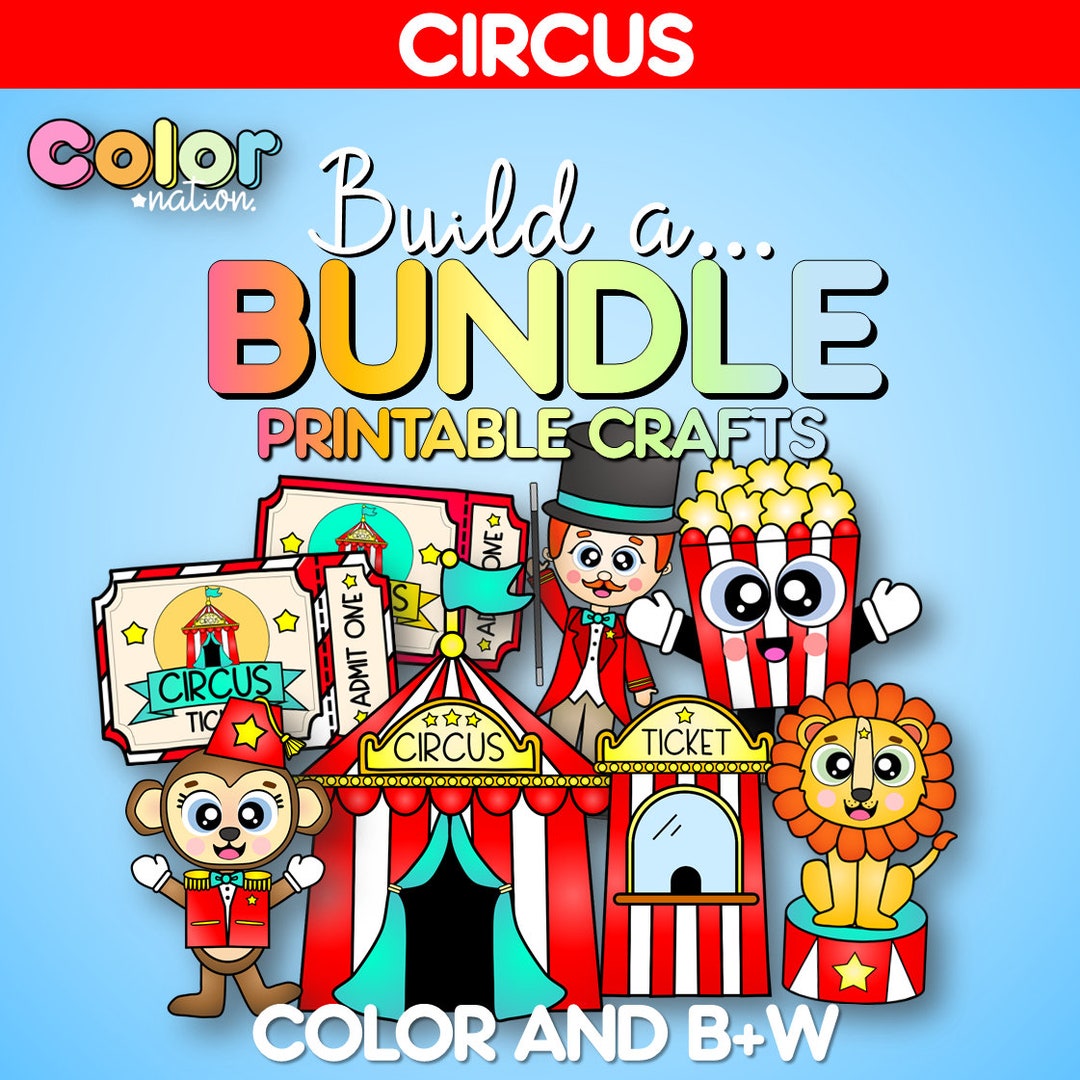 Circus Crafts Bundle Carnival Theme Bulletin Board Kindergarten ...