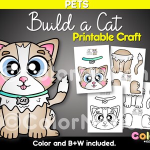 Build a Cat Craft - Pets Activity - Class Pet - Domestic Animals - Etsy