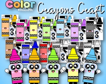 Back to School Crayon Box Name Craft Kindergarten Bulletin Board ...