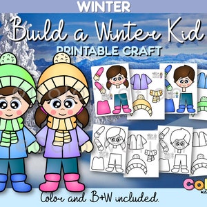 Build a Winter Kid Craft - Winter Clothes Activity - Cold Weather - Etsy
