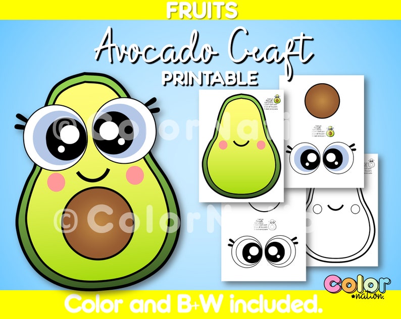 Avocado Craft | Fruits Activities | Food Groups | Summer Activities ...
