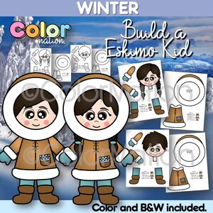 Winter Craft BUNDLE Eskimo Snowflake Igloo Winter Activities Bulletin ...