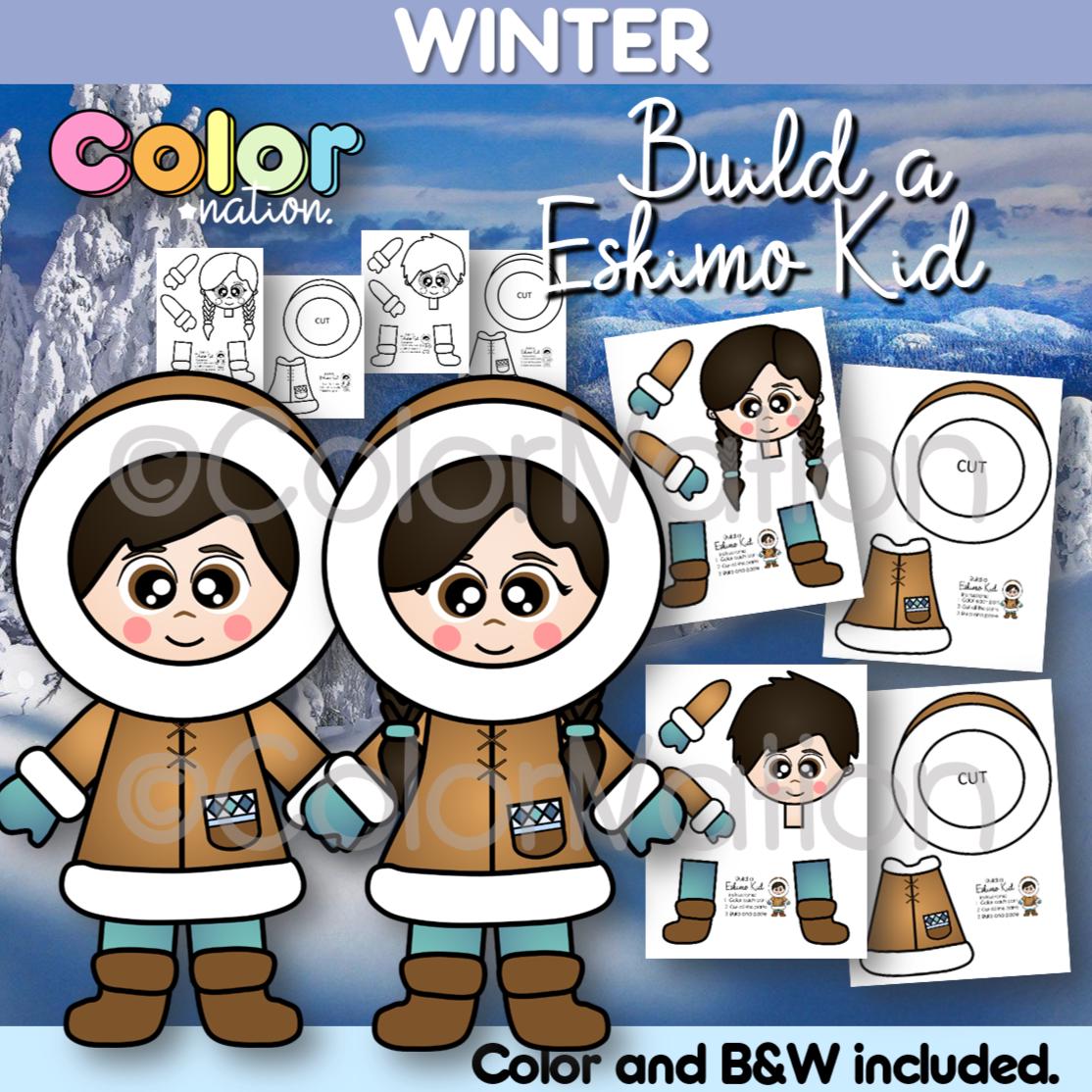 Winter Craft BUNDLE Eskimo Snowflake Igloo Winter Activities Bulletin ...