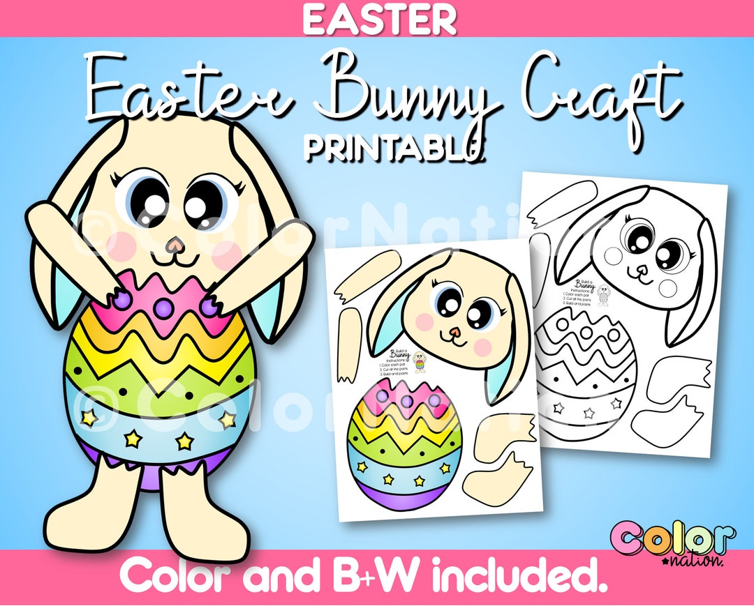 Easter Bunny Craft Activity | Easter Egg Coloring Pages | Spring ...
