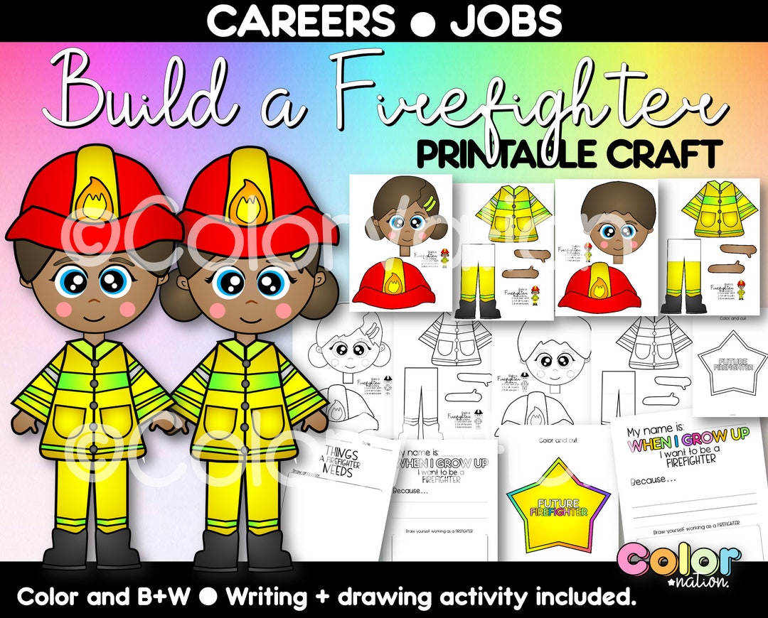 Build a Firefighter Craft - Career Day Activities - Community Helpers ...