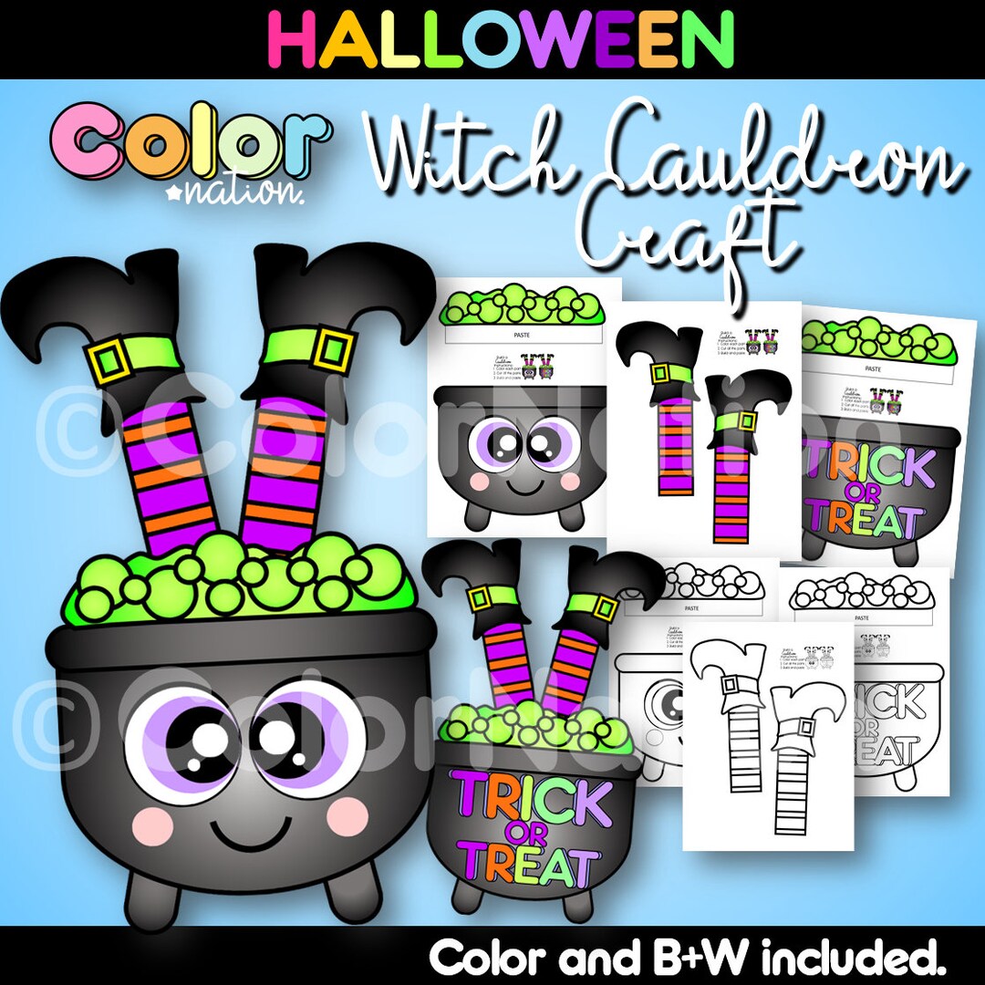 Witch Cauldron Craft | Halloween Bulletin Board | October Activities ...