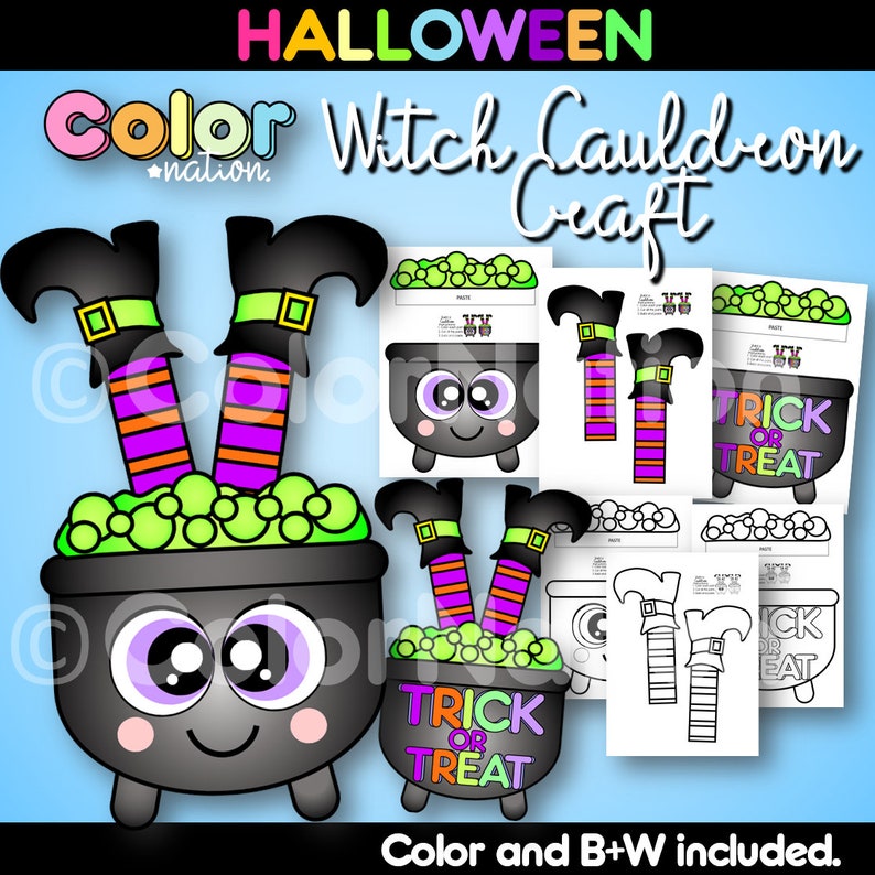 Witch Cauldron Craft | Halloween Bulletin Board | October Activities ...