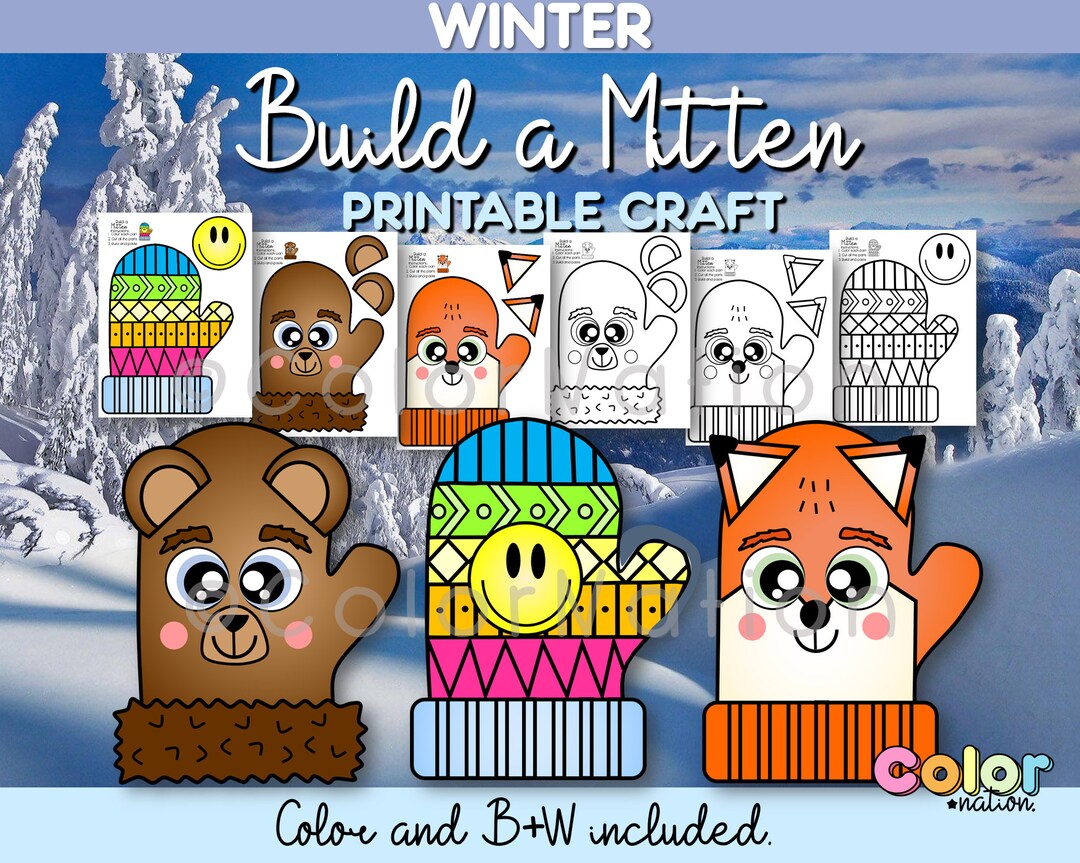 Build a Winter Mitten Craft - Cold Weather - Winter Clothes - Etsy
