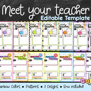 EDITABLE Meet the Teacher Template Back to School First Day of School ...