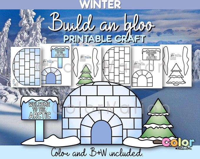 DIY Igloo Paper Craft | Printable Coloring (digital Download) - Etsy Canada