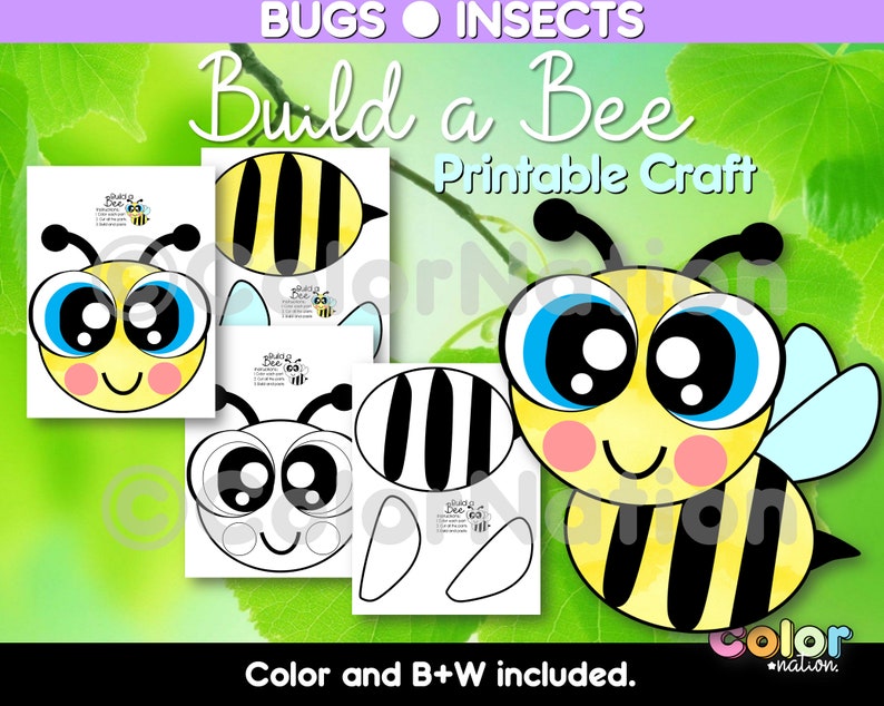 Build a Bee Craft Bugs and Insects Activities Spring Crafts - Etsy