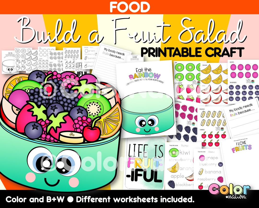 Build a Fruit Salad Printable Craft - Food Craft - Summer Activity - Etsy