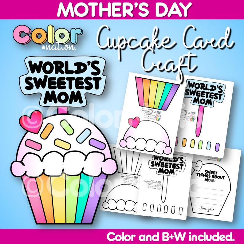 Mother's Day Craft - Cupcake Card Writing Activities Preschool Gift for ...