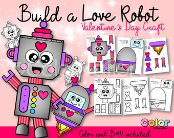 Build a Love Rocket Valentine's Day Printable Craft Kids Face ...