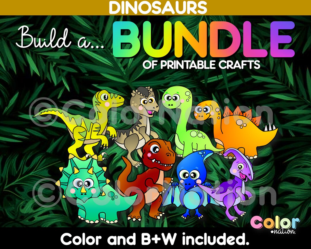 Dinosaur Crafts BUNDLE - Dinosaurs Theme - Prehistoric Activities - T ...