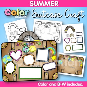 All About Me Suitcase Summer Craft Back to School Writing Activities ...