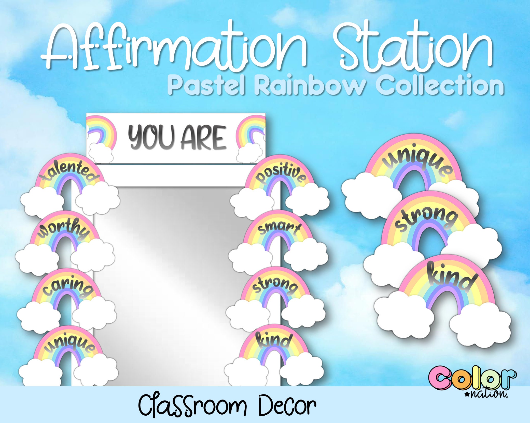 Affirmation Station Classroom Decor | Positive Affirmations Mirror ...