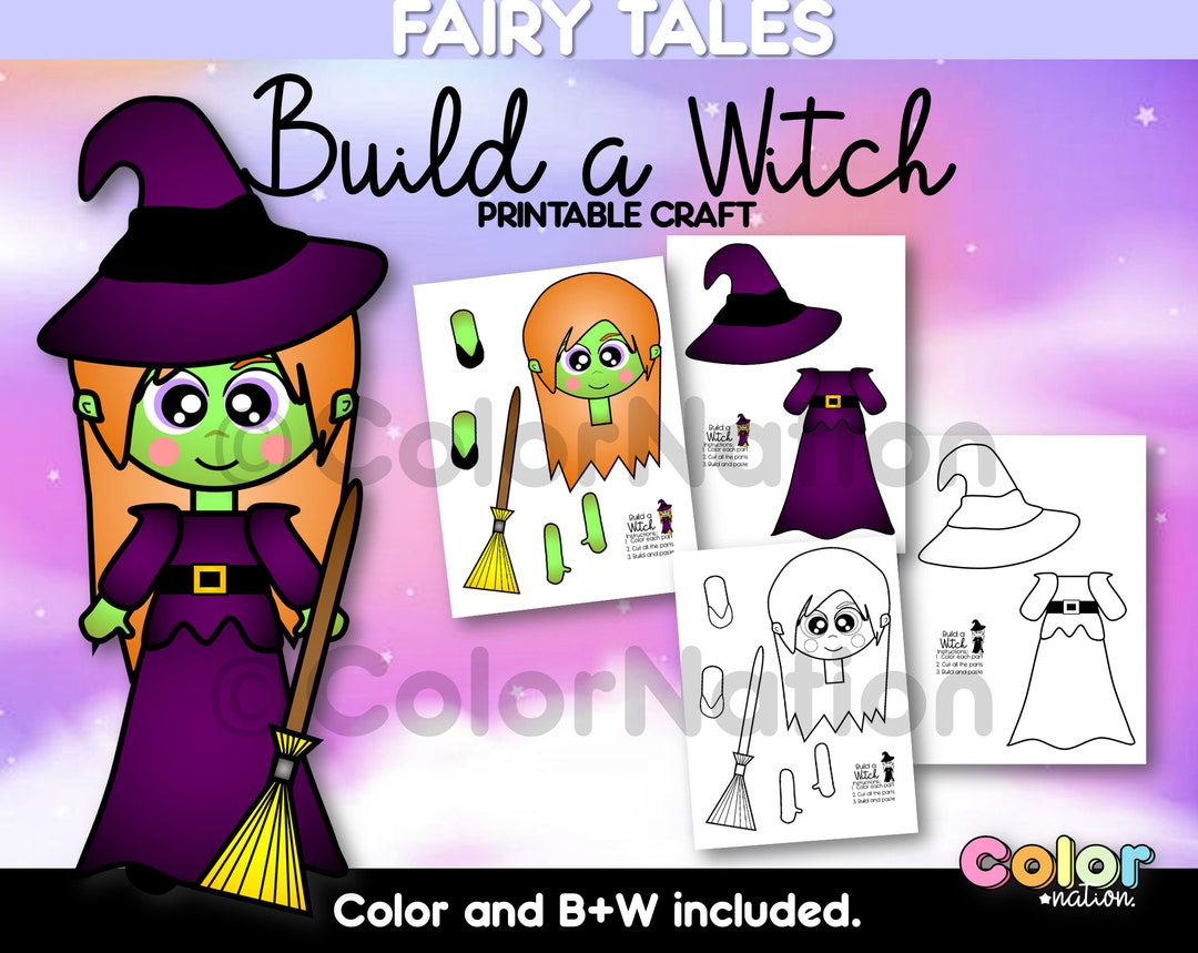 Build a Witch Craft - Fairy Tale Activities - Storytelling Craft - Etsy