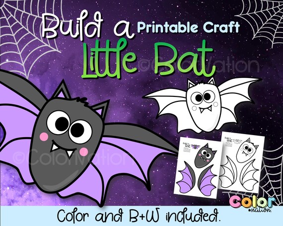 Build a Little Bat Craft Halloween Printable Craft for Kids - Etsy