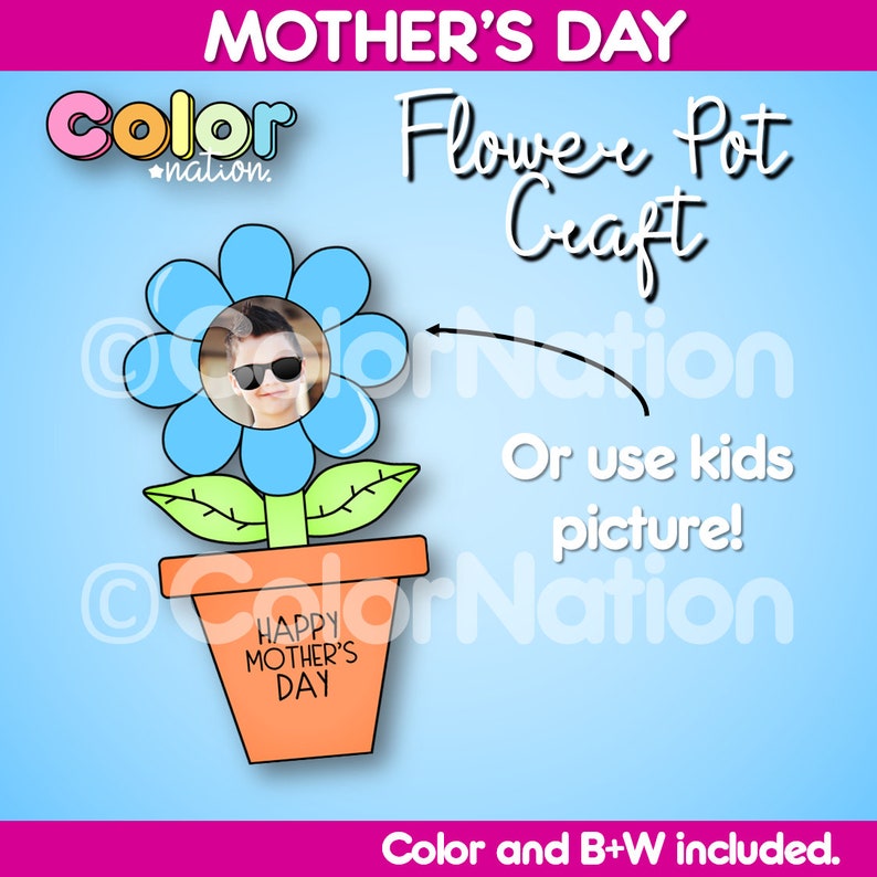 Mother's Day Craft - Flower Pot Spring Activities Preschool Gift for ...