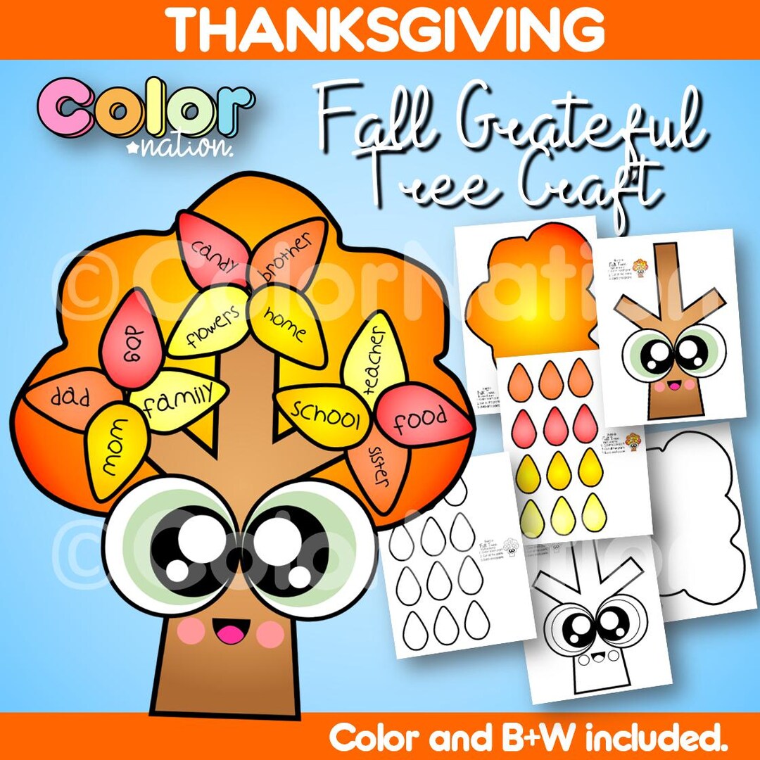 Fall Tree Craft Thanksgiving Thankful Writing Activity Fall Leaves Tree ...