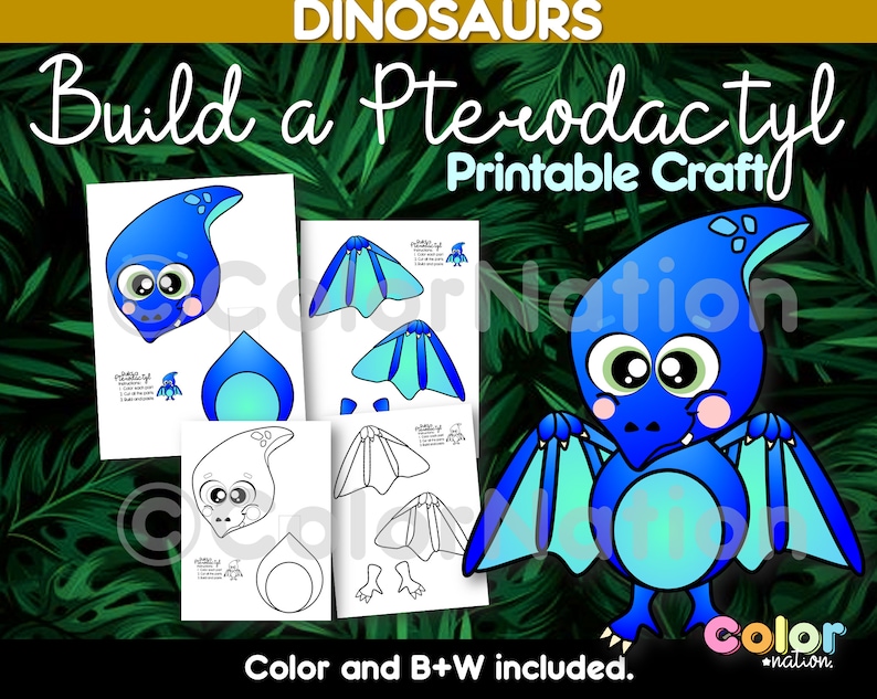 Build a Pterodactyl Craft Dinosaur Craft Prehistoric - Etsy