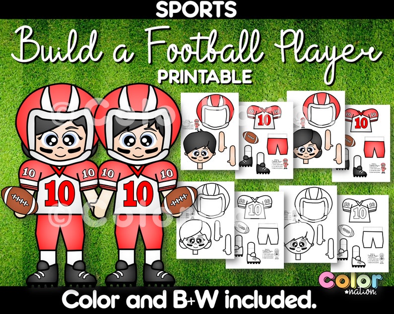 Football Player Craft: Super Bowl Activity (PDF Pattern) - Etsy