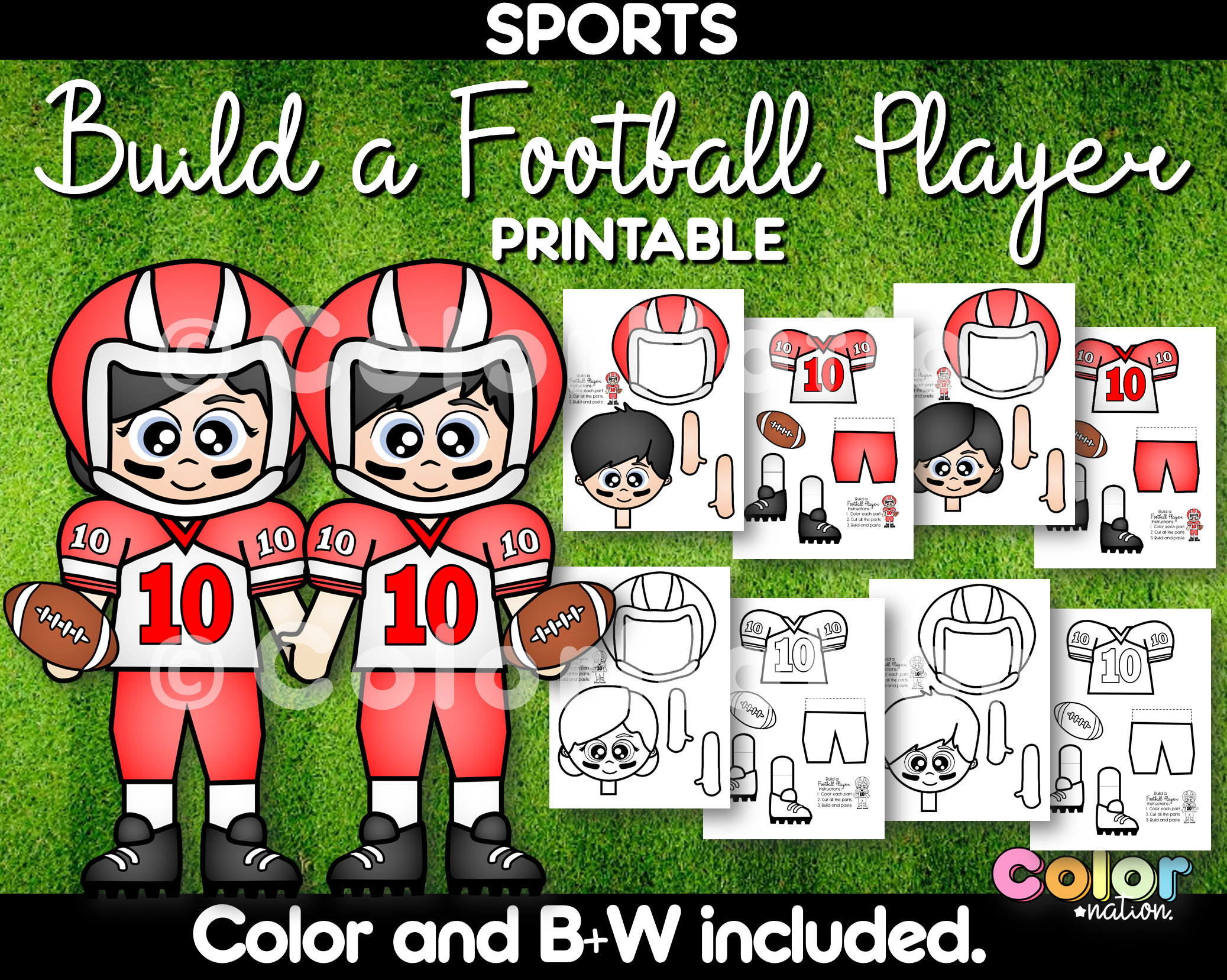 Football Player | Sports Craft | Super Bowl 2024 Activities - Football ...