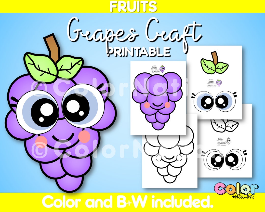 Grapes Craft | Fruit Craft Activities | Food Groups | Summer Activities ...