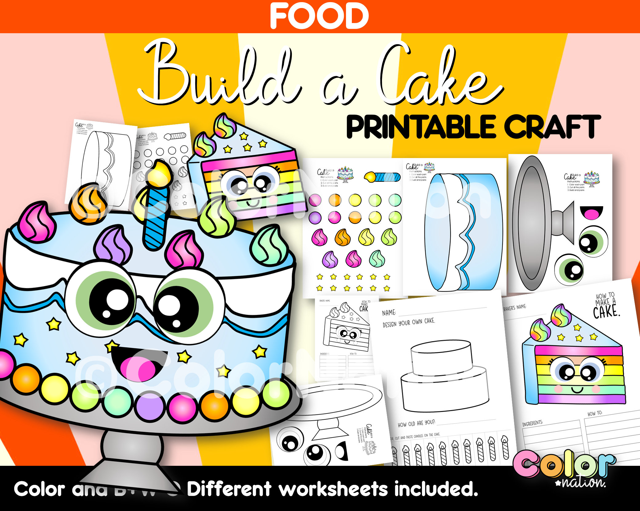 Build a Food BUNDLE of Printable Crafts - Chef Day - Summer - Pizza ...