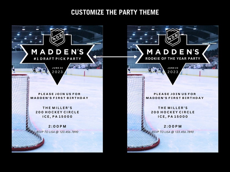 Editable Hockey Birthday Invitation: Sports Theme (digital Download) - Etsy