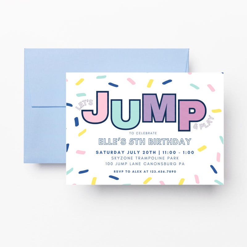 Sky Zone Invitation - Etsy