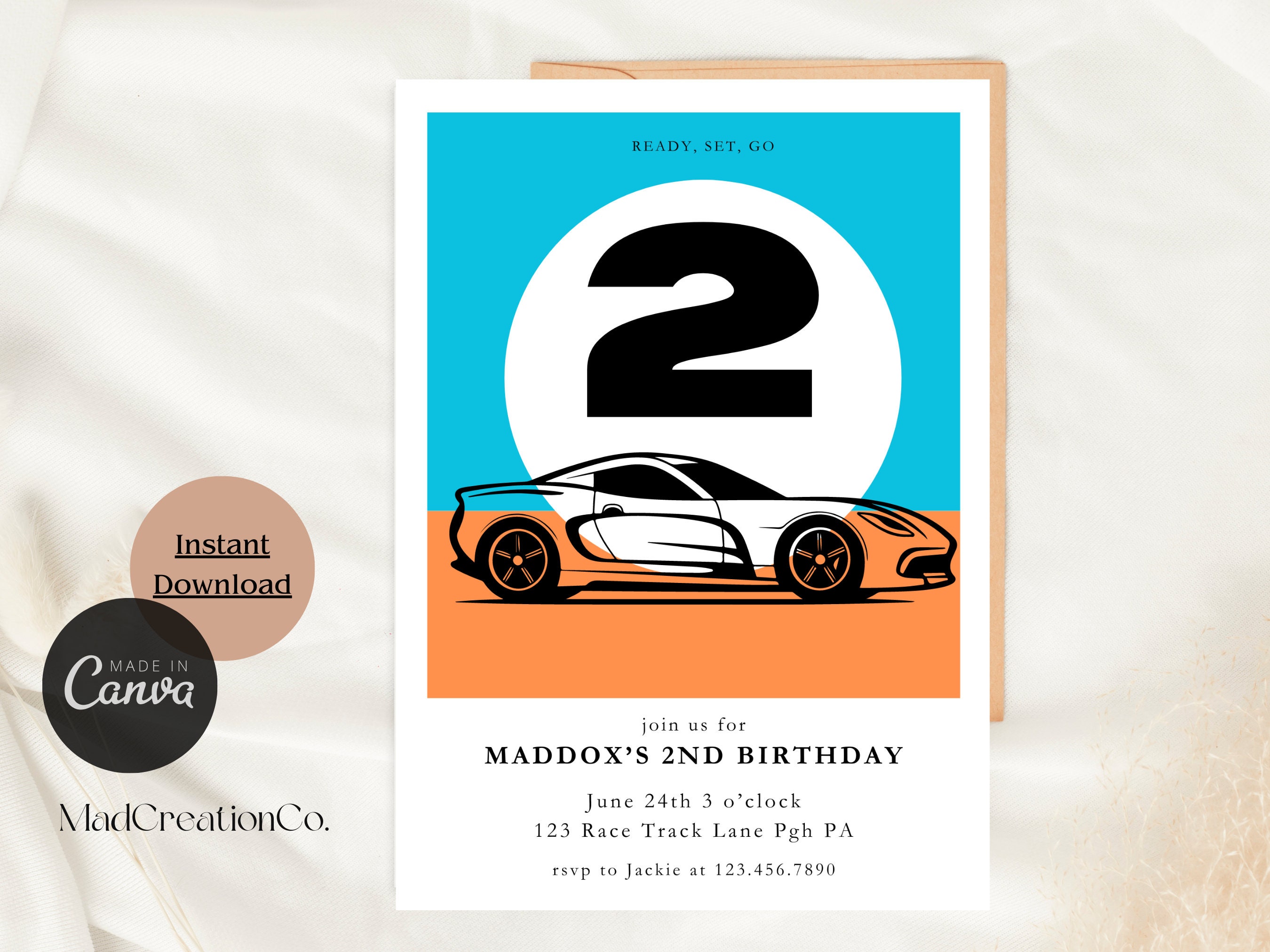 Editable Race Car Birthday Invitation, Racing Birthday Invite, Sports ...