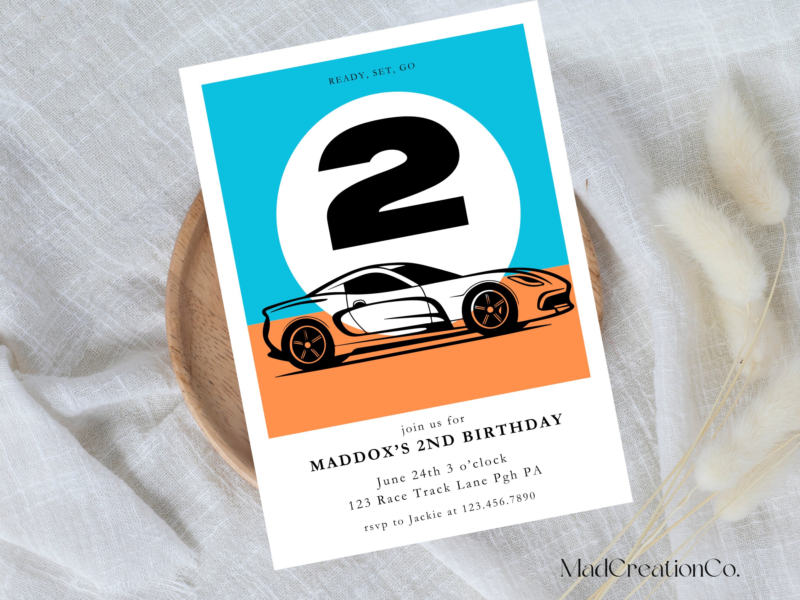 Editable Race Car Birthday Invitation, Racing Birthday Invite, Sports ...