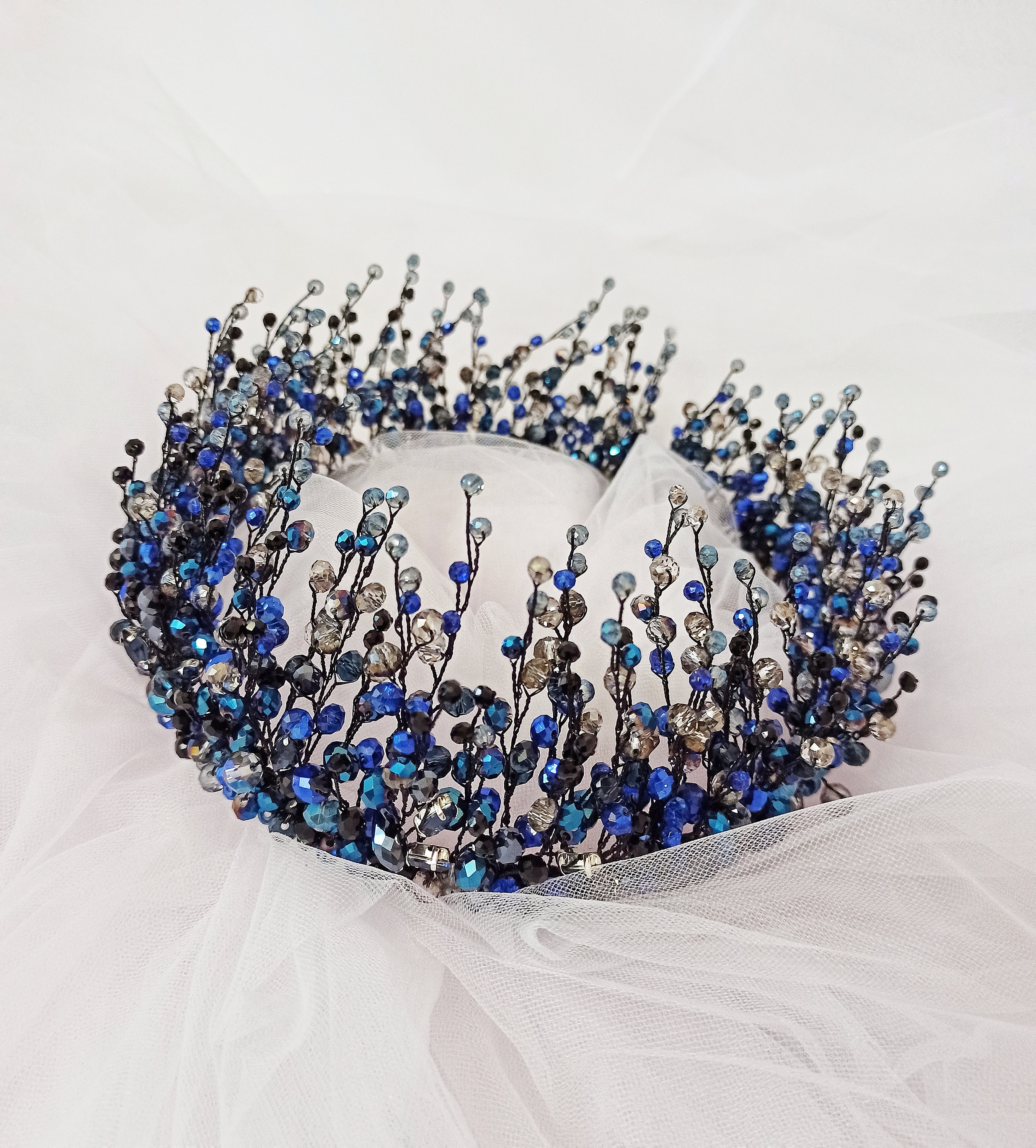 Crystal Blue Crown Prom Crown Bridal Crown Rhinestones | Etsy