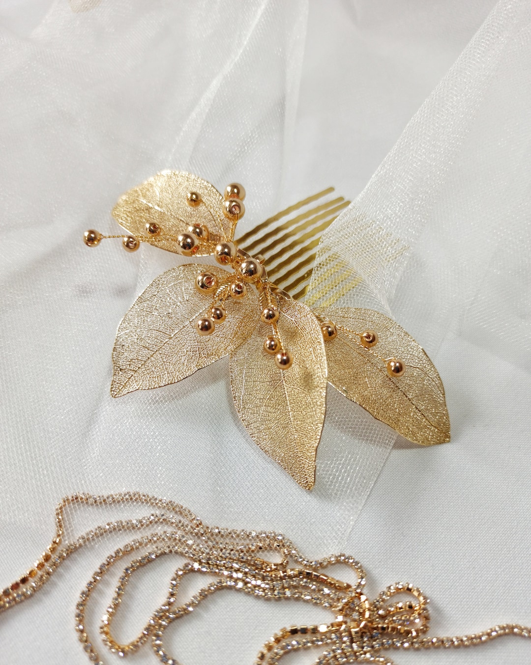 Gold Leaf Bridal Hair Comb: Personalized Wedding Hair Accessory - Etsy