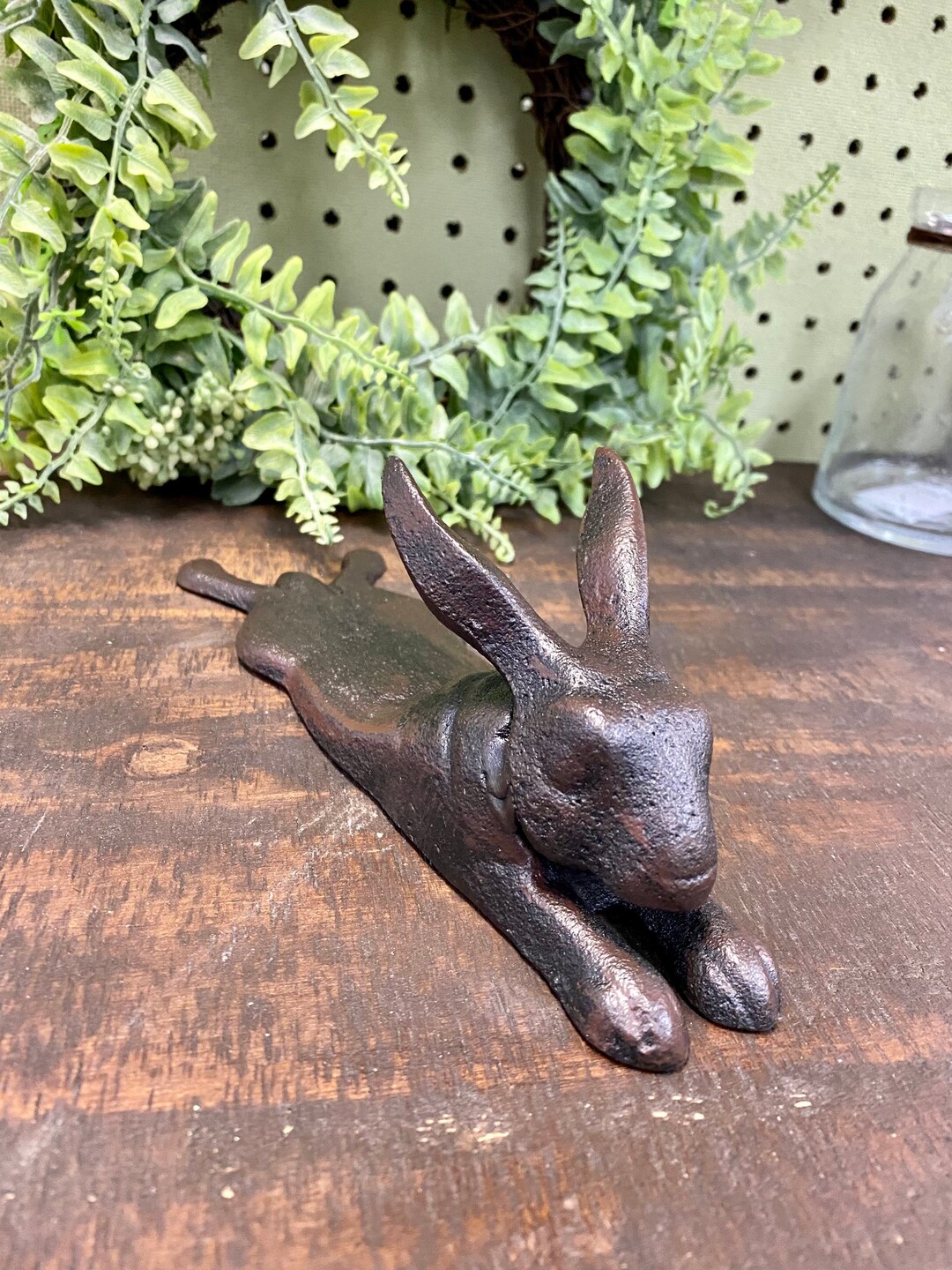 Cast Iron Rabbit Door Stop - Etsy
