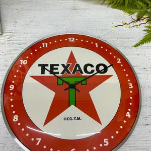 Texaco Glass Dome Wall Clock - Etsy