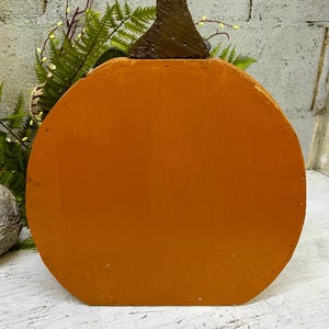 Wooden Pumpkin With Leaves 17 Inches Tall - Etsy