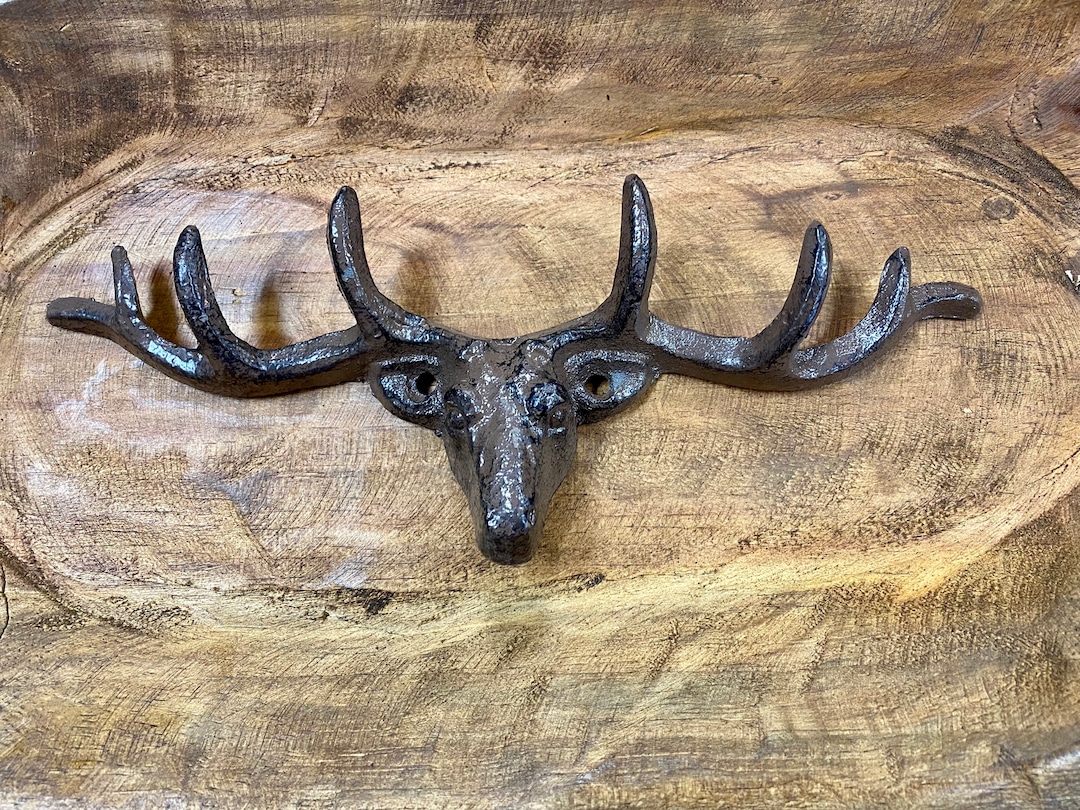 Deer Antler Key Holder Hooks (cast Iron) - Etsy