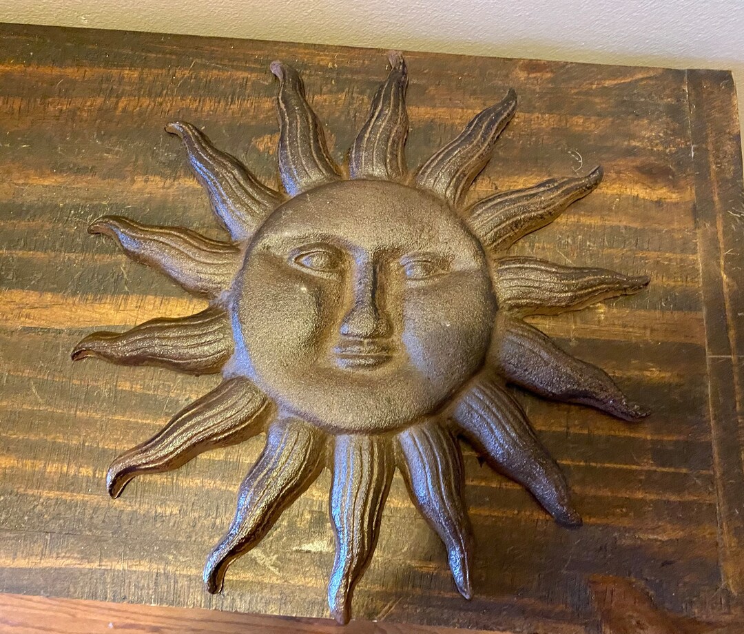 Sun Face Wall Hanging Cast Iron - Etsy