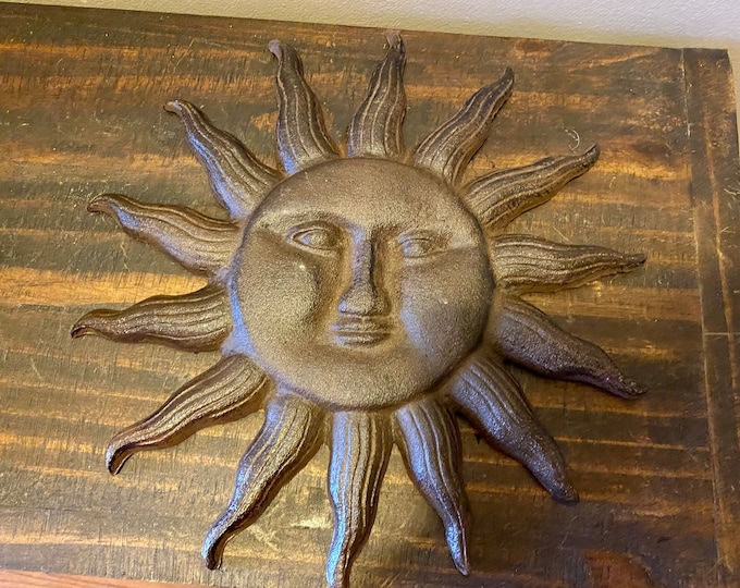 Sun Face Wall Hanging Cast Iron - Etsy