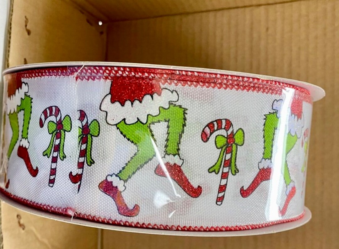 2 1/2 Inch X 10 Yards Wired Grinch Ribbon - Etsy
