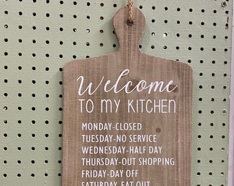 Welcome to My Kitchen Wood Sign | Etsy