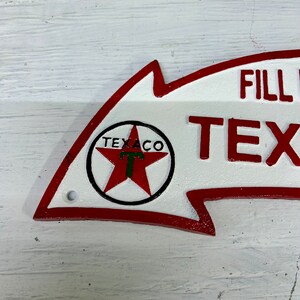 Fill up With Texaco Arrow Cast Iron Sign - Etsy