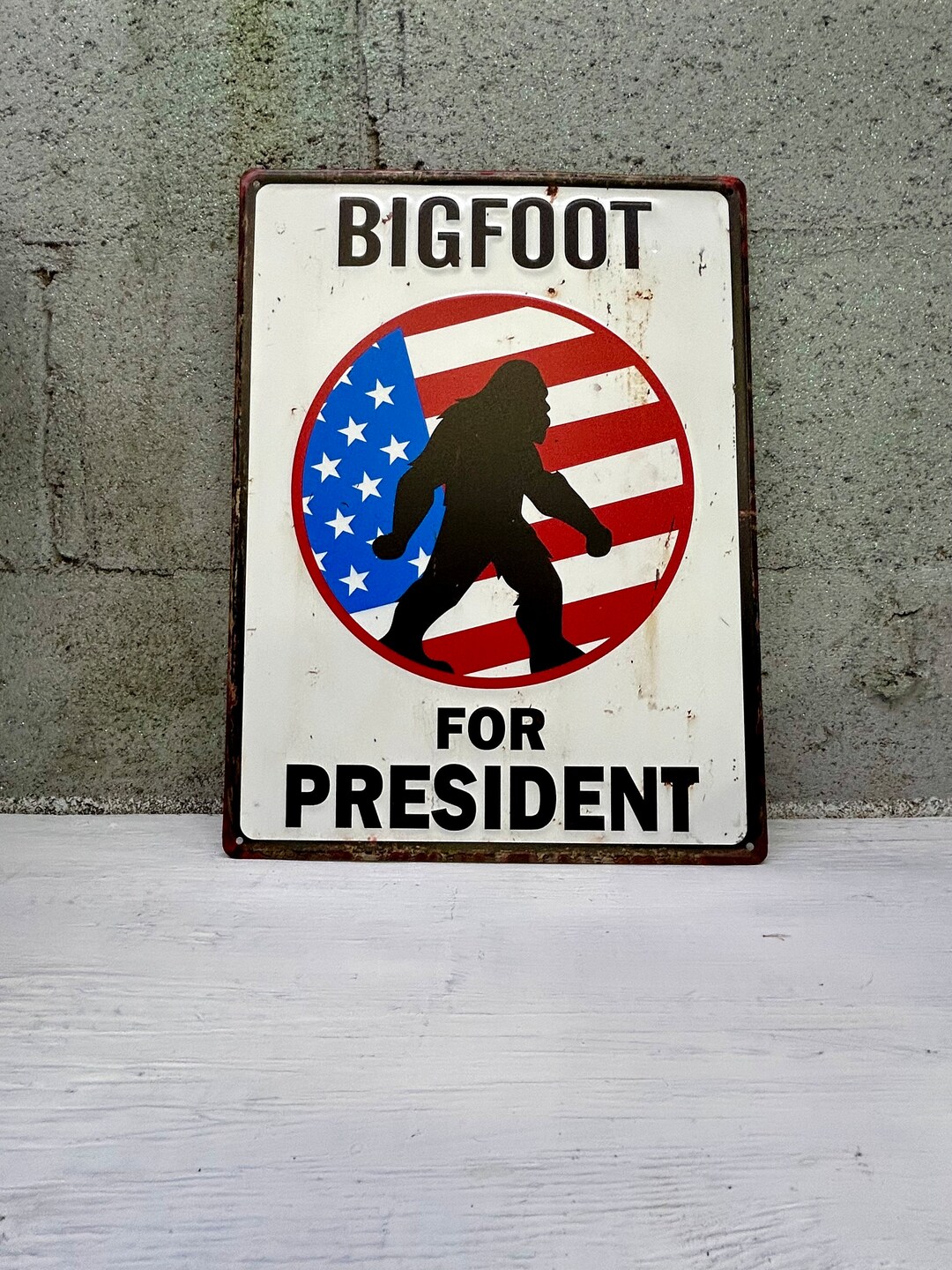 Bigfoot for President Embossed Sign - Etsy
