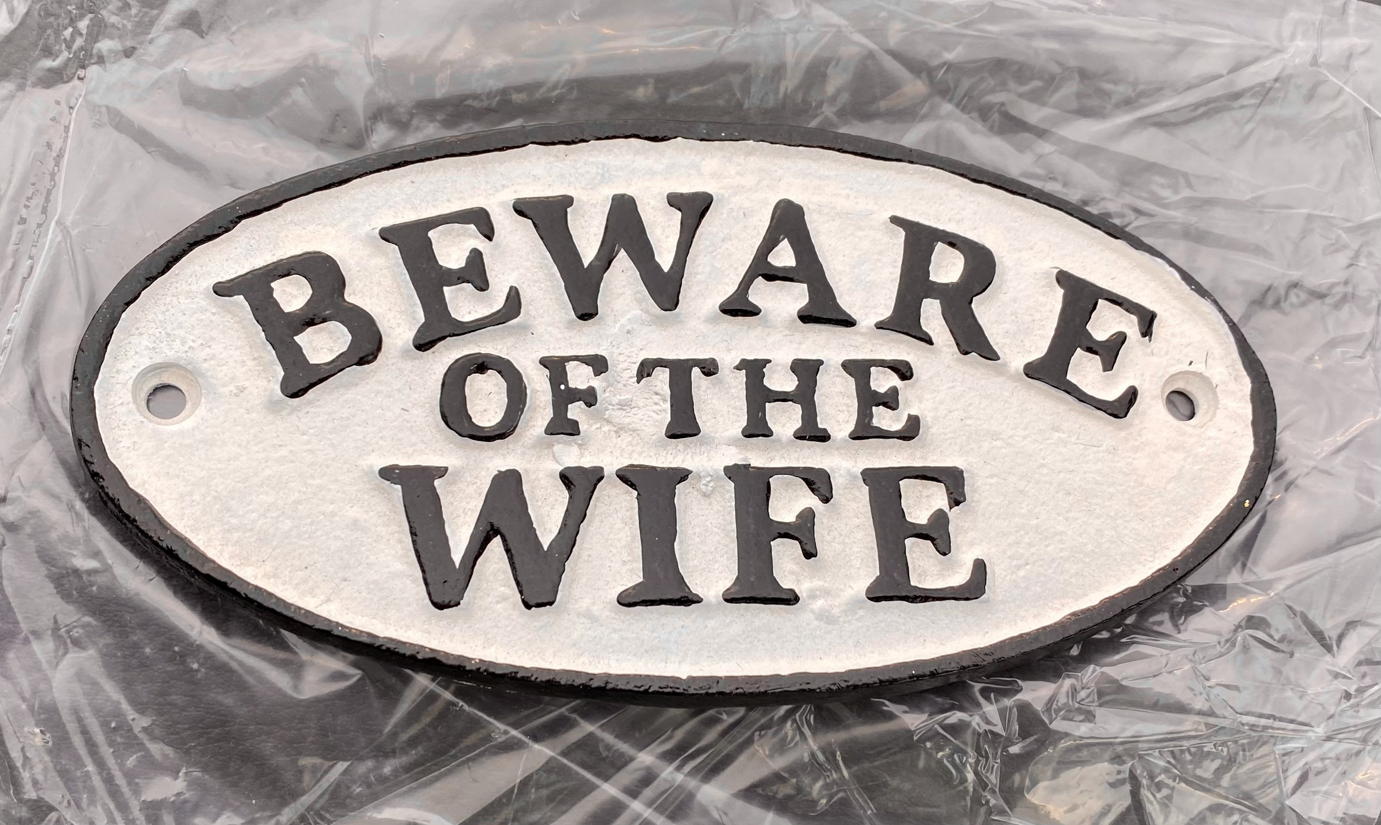 Beware of the Wife Cast Iron Sign - Etsy